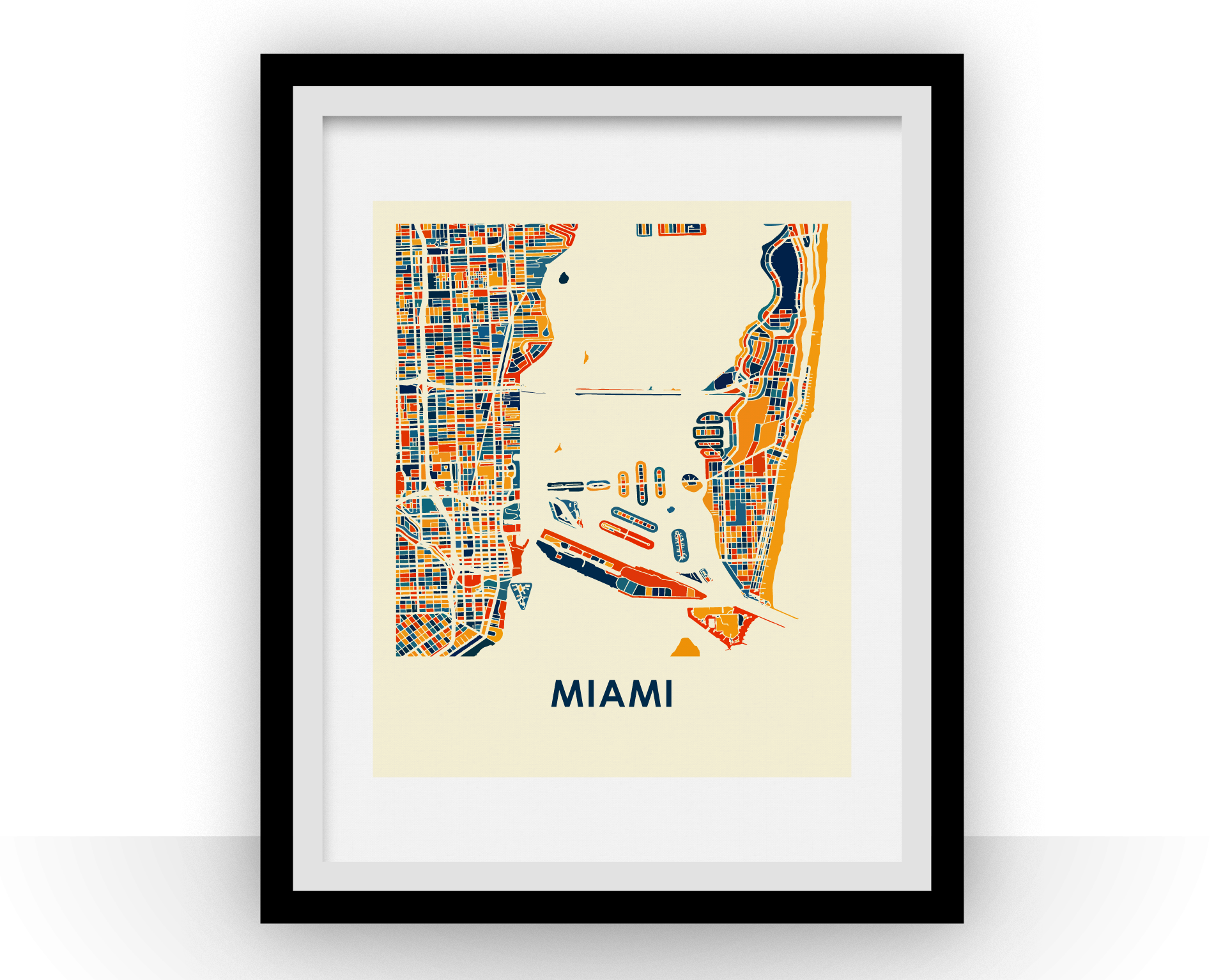 Miami Map Print - Full Color Map Poster – Studio Raton