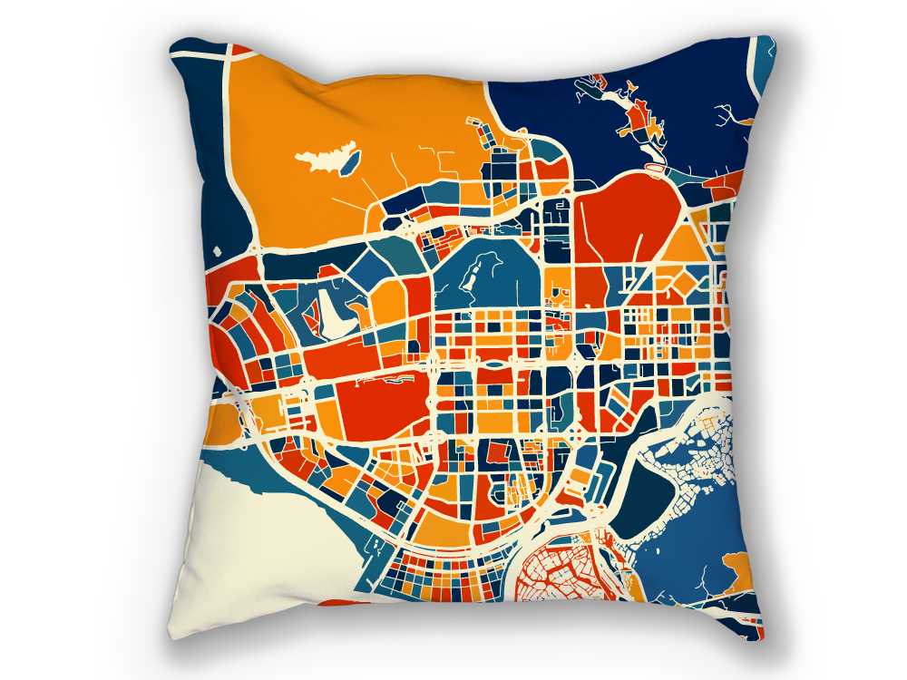Shenzhen Map Pillow - China Map Pillow 18x18 – Studio Raton