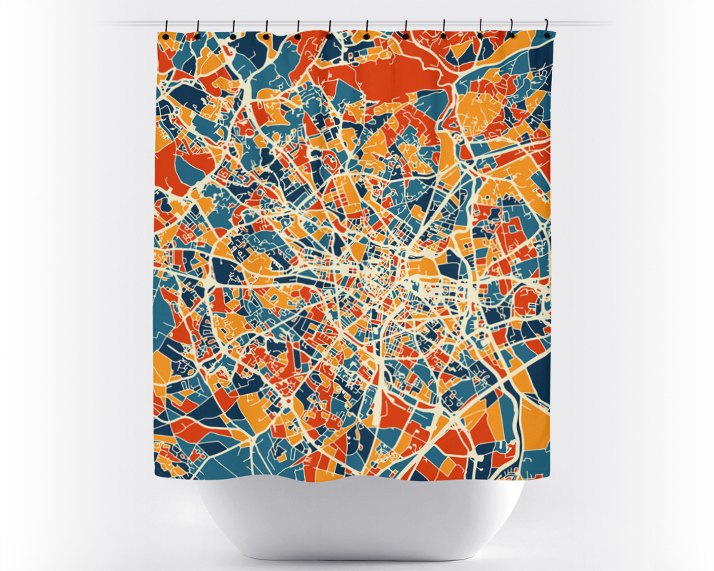 Montpellier Map Shower Curtain - france Shower Curtain - Chroma Series ...