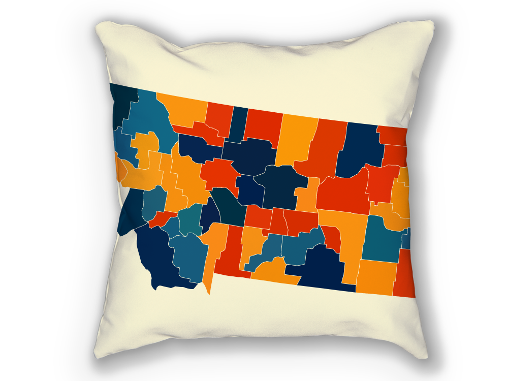 Montana Map Pillow - MT Map Pillow 18x18 – Studio Raton