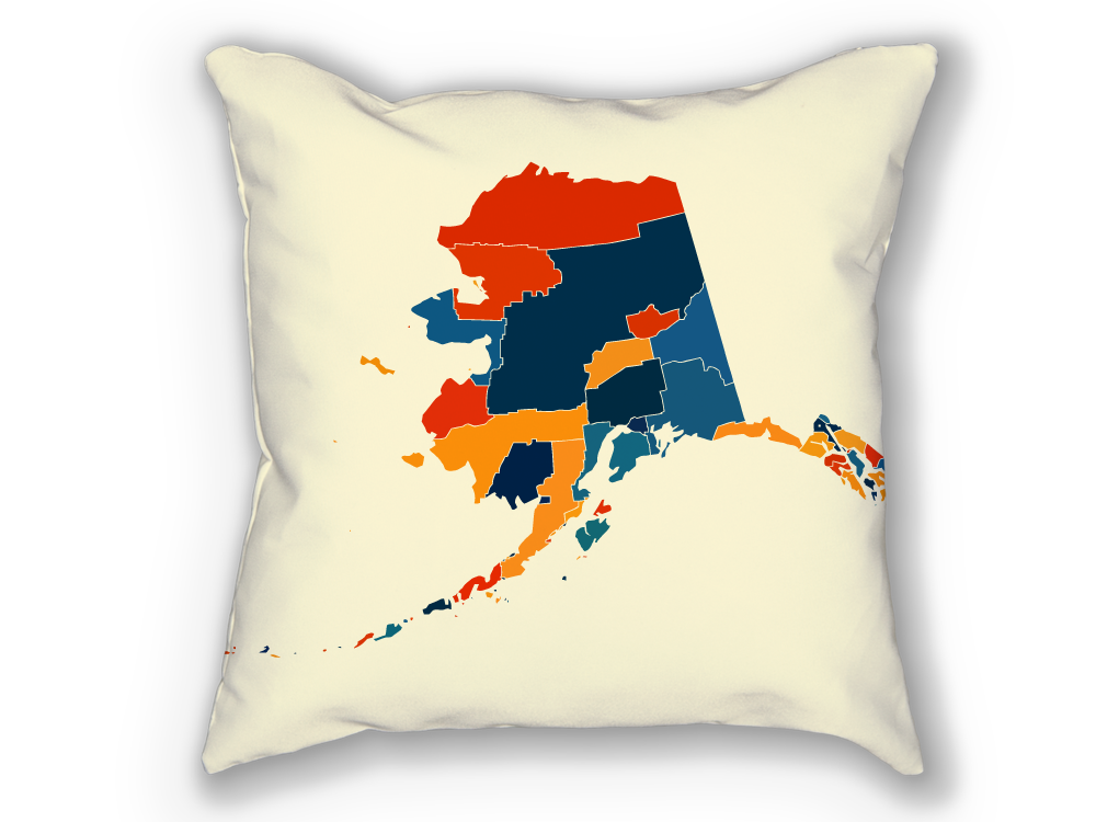 Alaska Map Pillow - AK Map Pillow 18x18 – Studio Raton