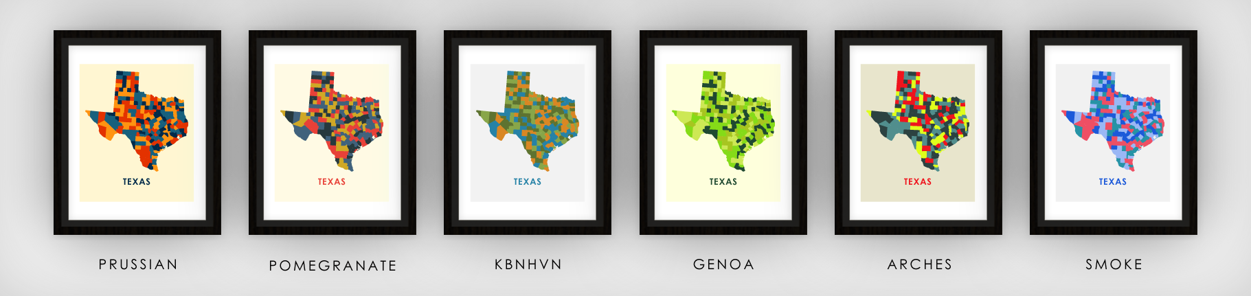 Texas Map Print - Full Color Map Poster – Studio Raton