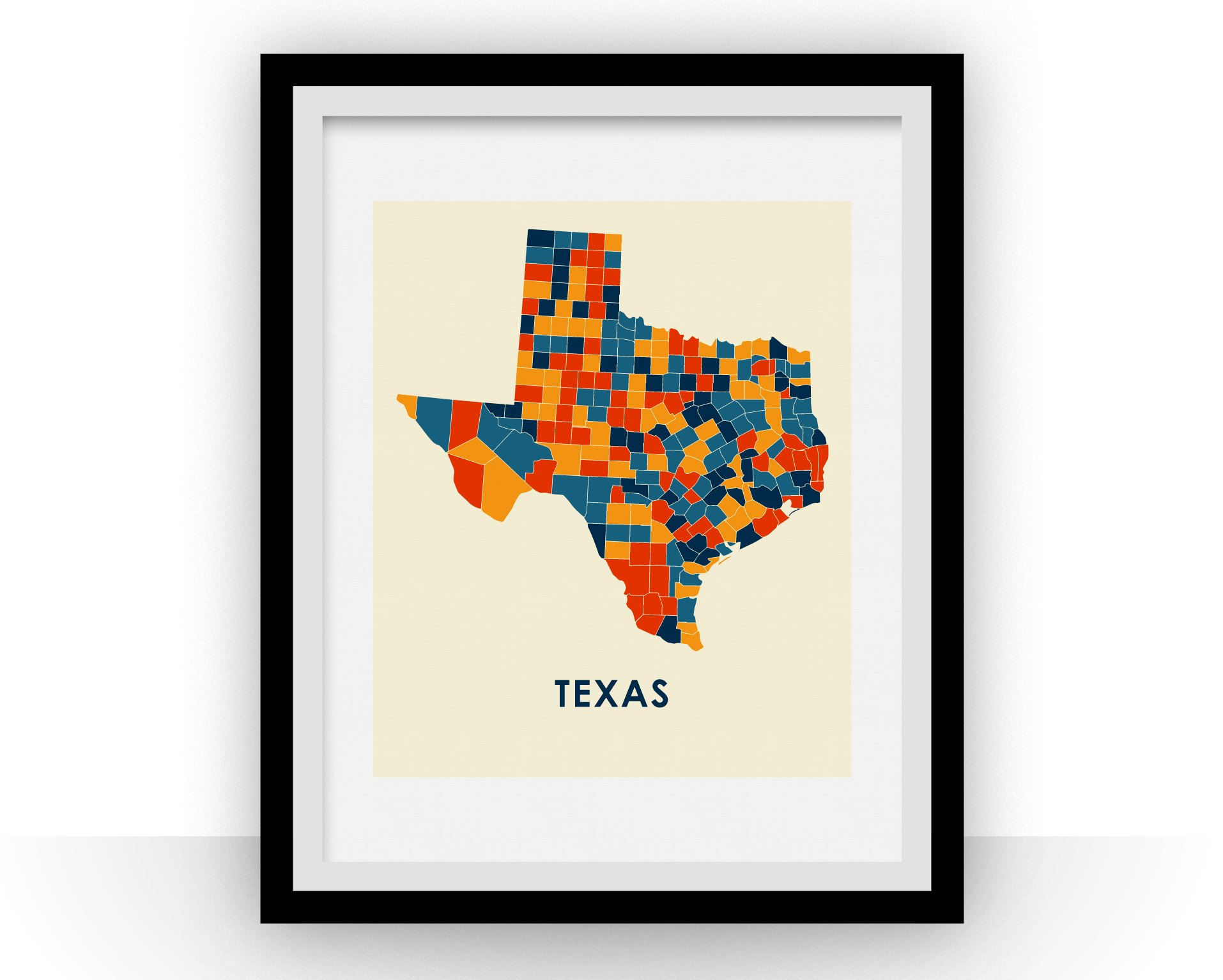 Texas Map Print - Full Color Map Poster – Studio Raton