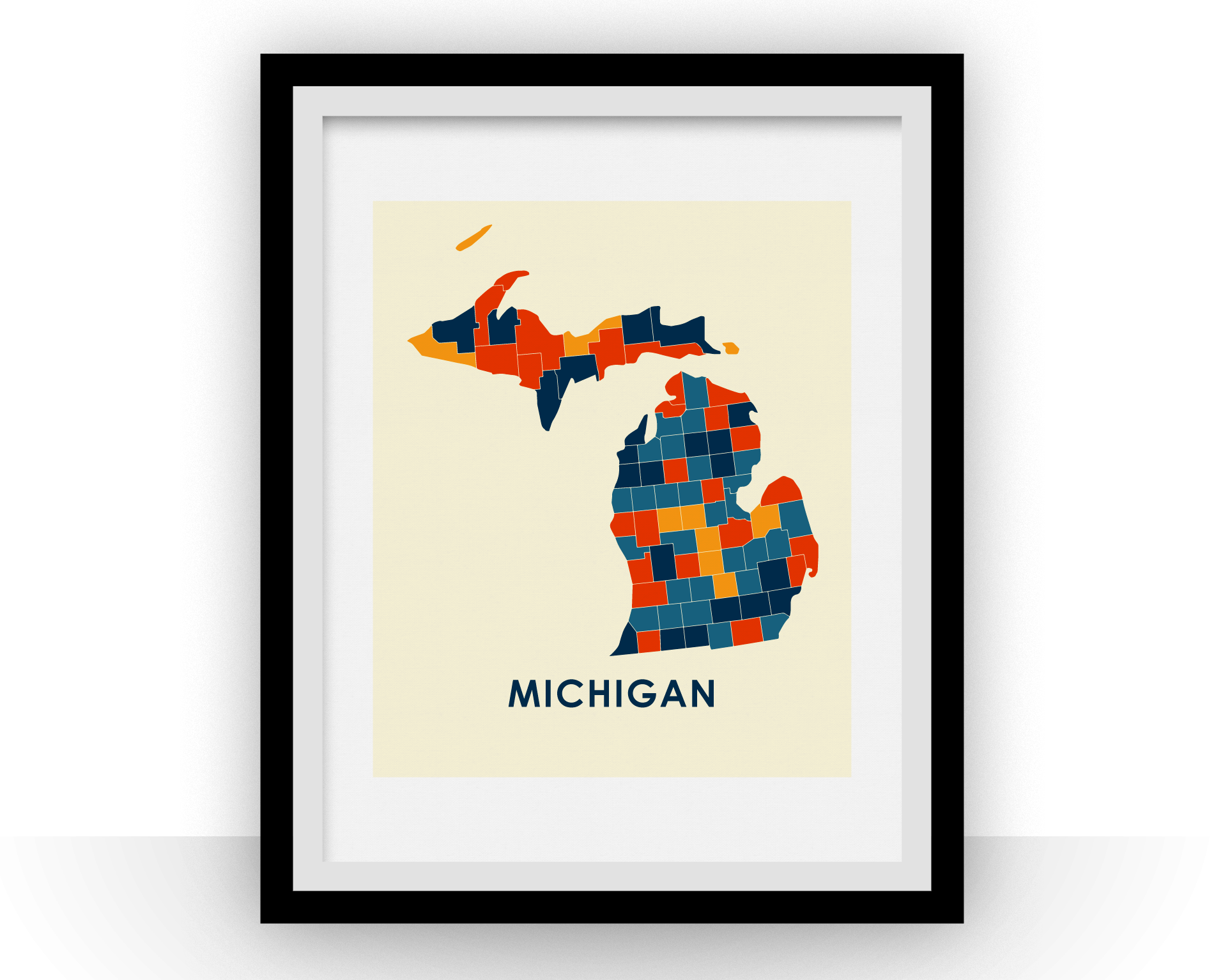 Michigan Map Print - Full Color Map Poster – Studio Raton