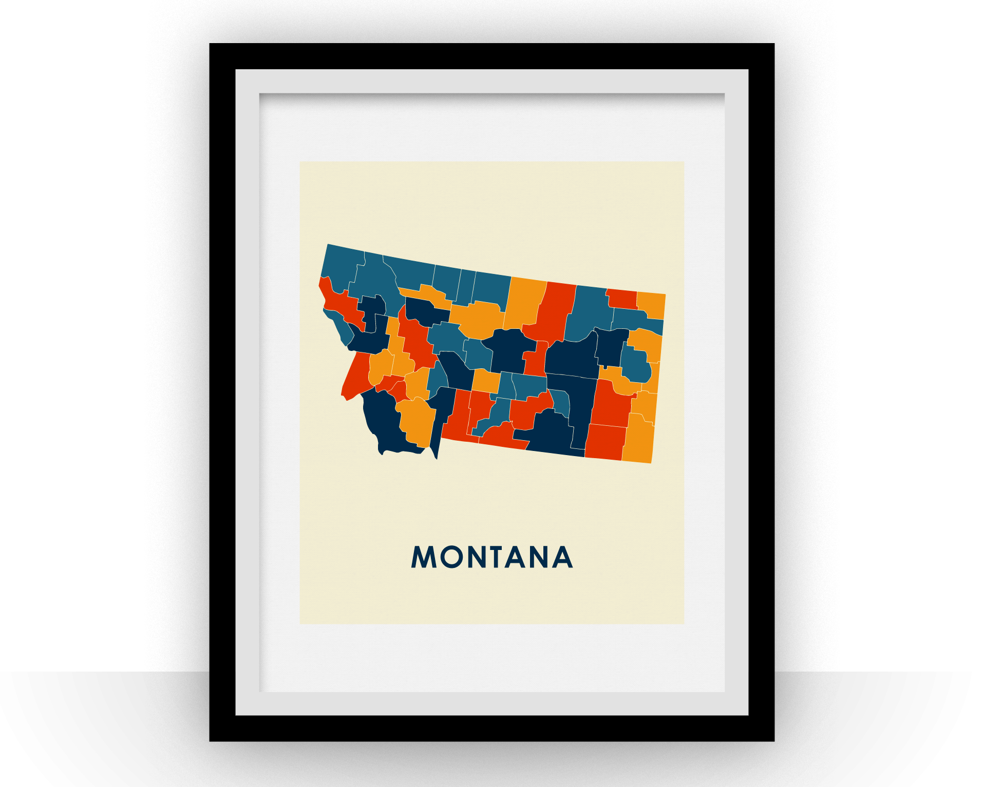 Montana Map Print - Full Color Map Poster – Studio Raton