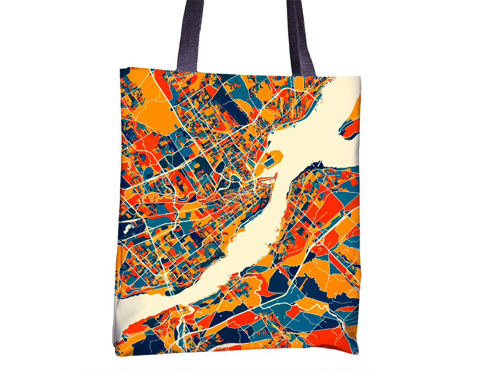 Quebec Map Tote Bag - Qc Map Tote Bag 15x15 – Studio Raton