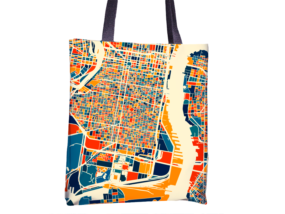 Philadelphia Map Tote Bag - Philly Map Tote Bag 15x15 – Studio Raton