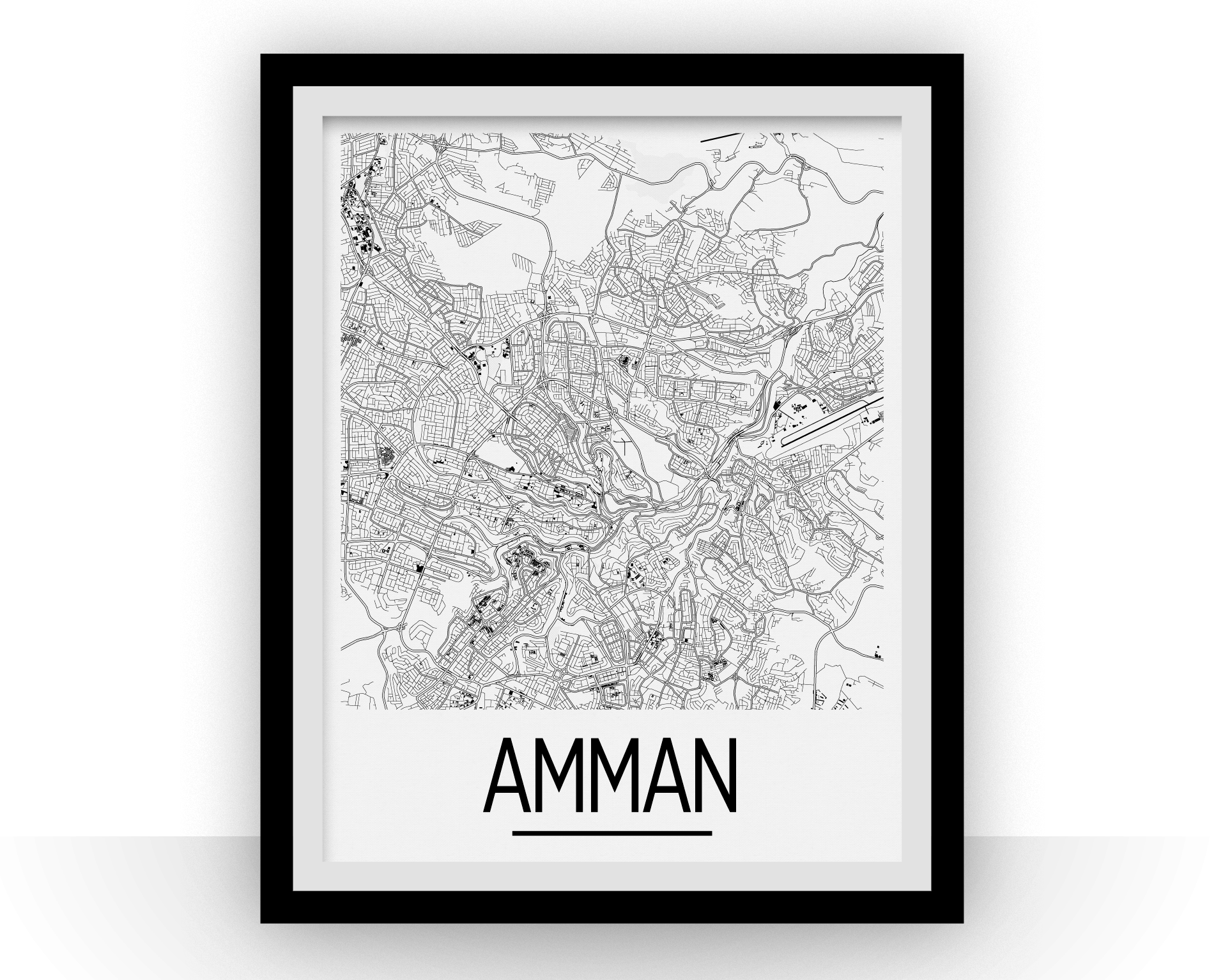 Amman Map Poster - jordan Map Print - Art Deco Series – Studio Raton