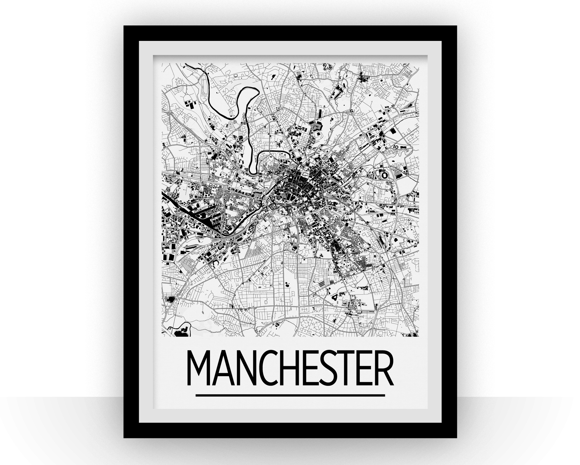 Manchester Map Poster - uk Map Print - Art Deco Series – Studio Raton