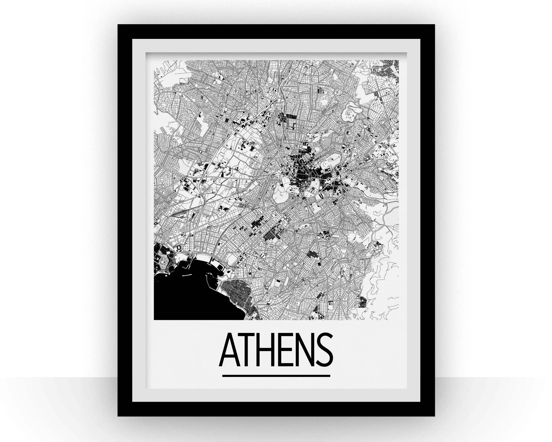 Athens Map Poster - greece Map Print - Art Deco Series – Studio Raton