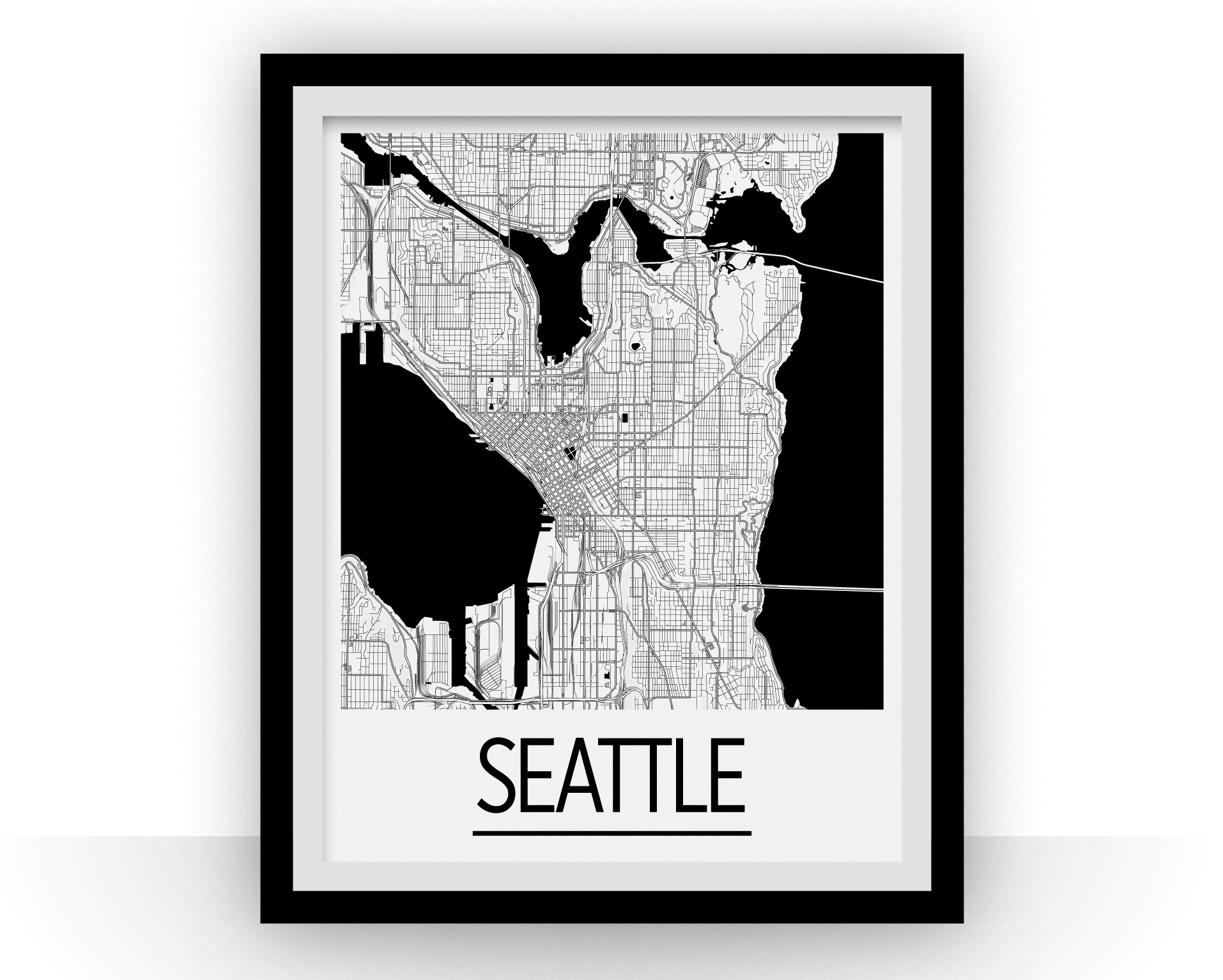 Seattle Map Poster - usa Map Print - Art Deco Series – Studio Raton