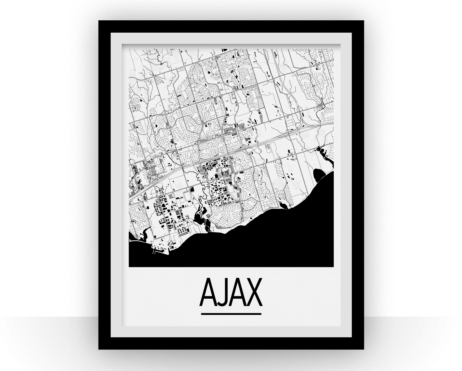 Ajax Ontario Map Poster - Ontario Map Print - Art Deco Series – Studio ...
