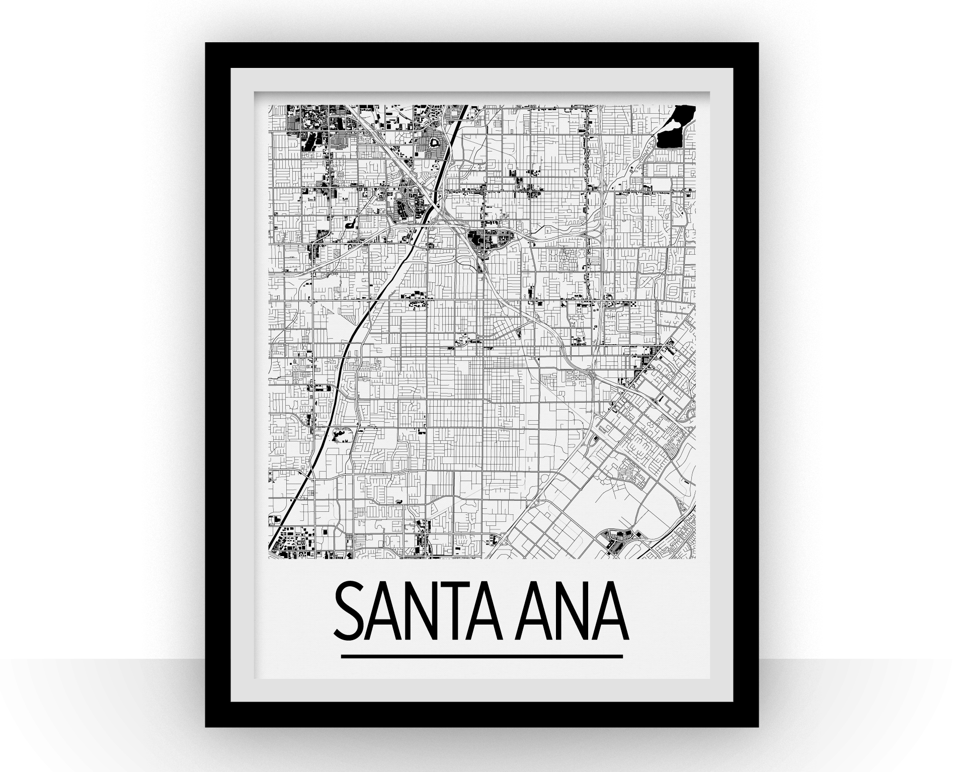 Santa Ana Map Poster - usa Map Print - Art Deco Series – Studio Raton