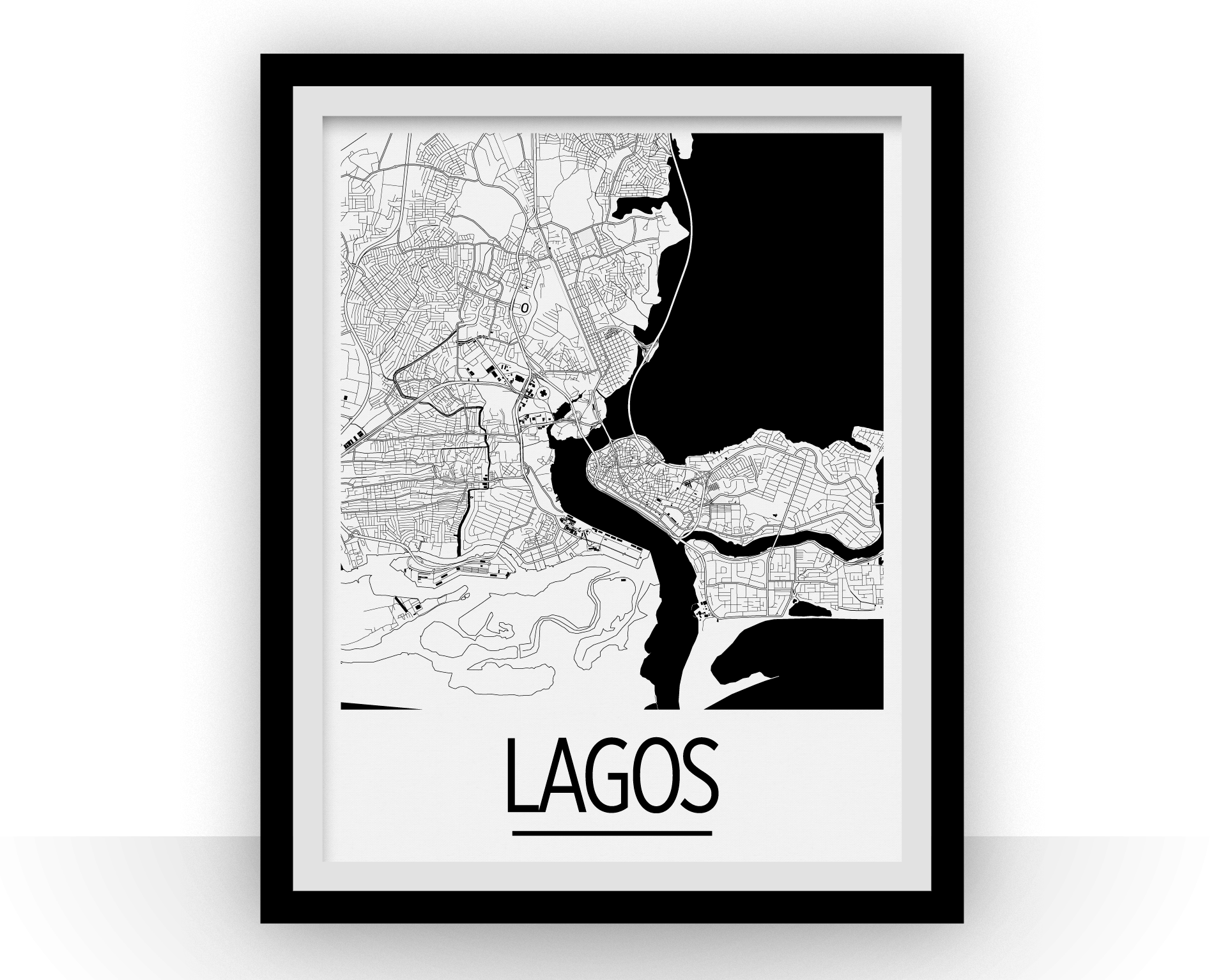 Lagos Map Poster - nigeria Map Print - Art Deco Series – Studio Raton