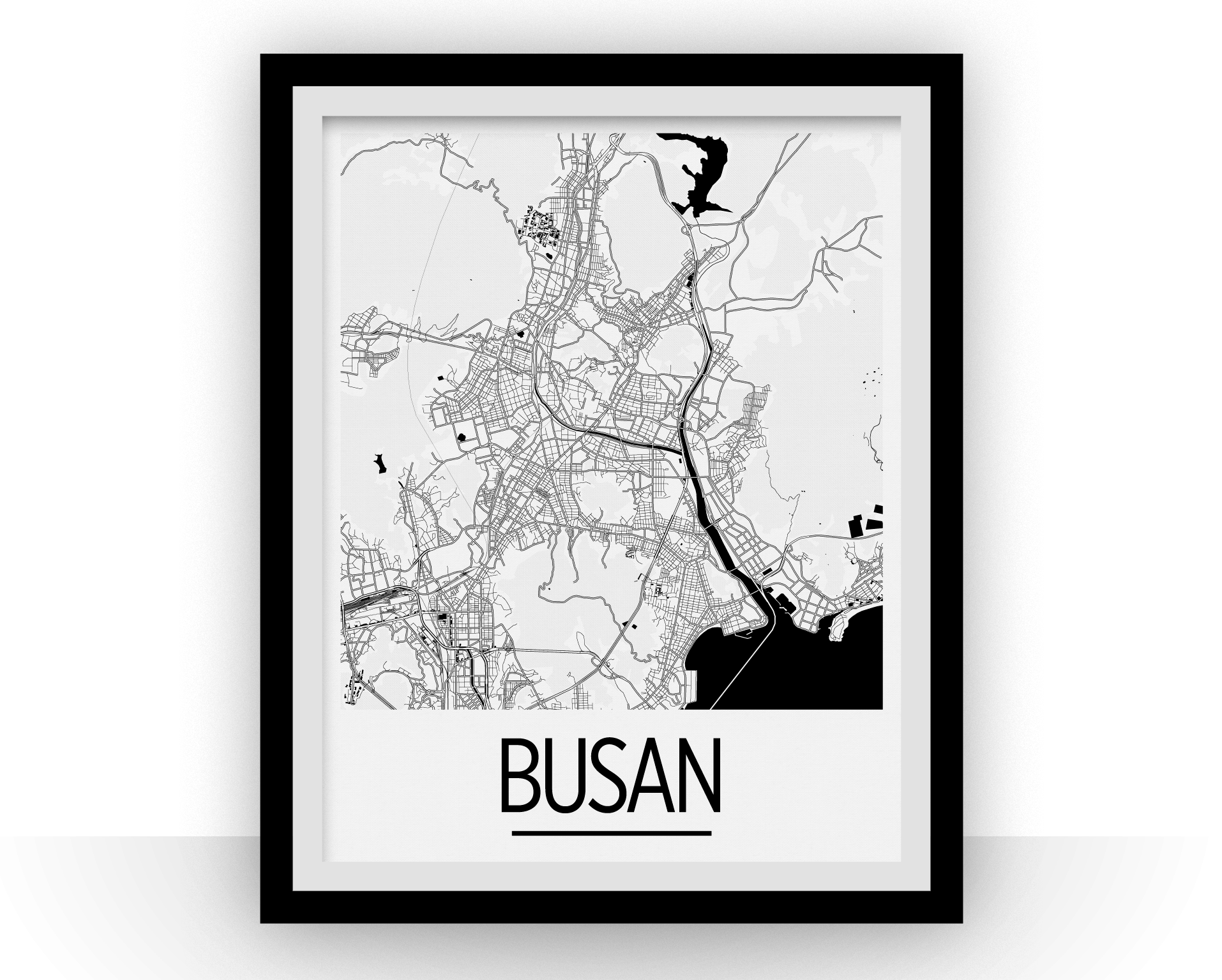 Busan Map Poster - south korea Map Print - Art Deco Series – Studio Raton