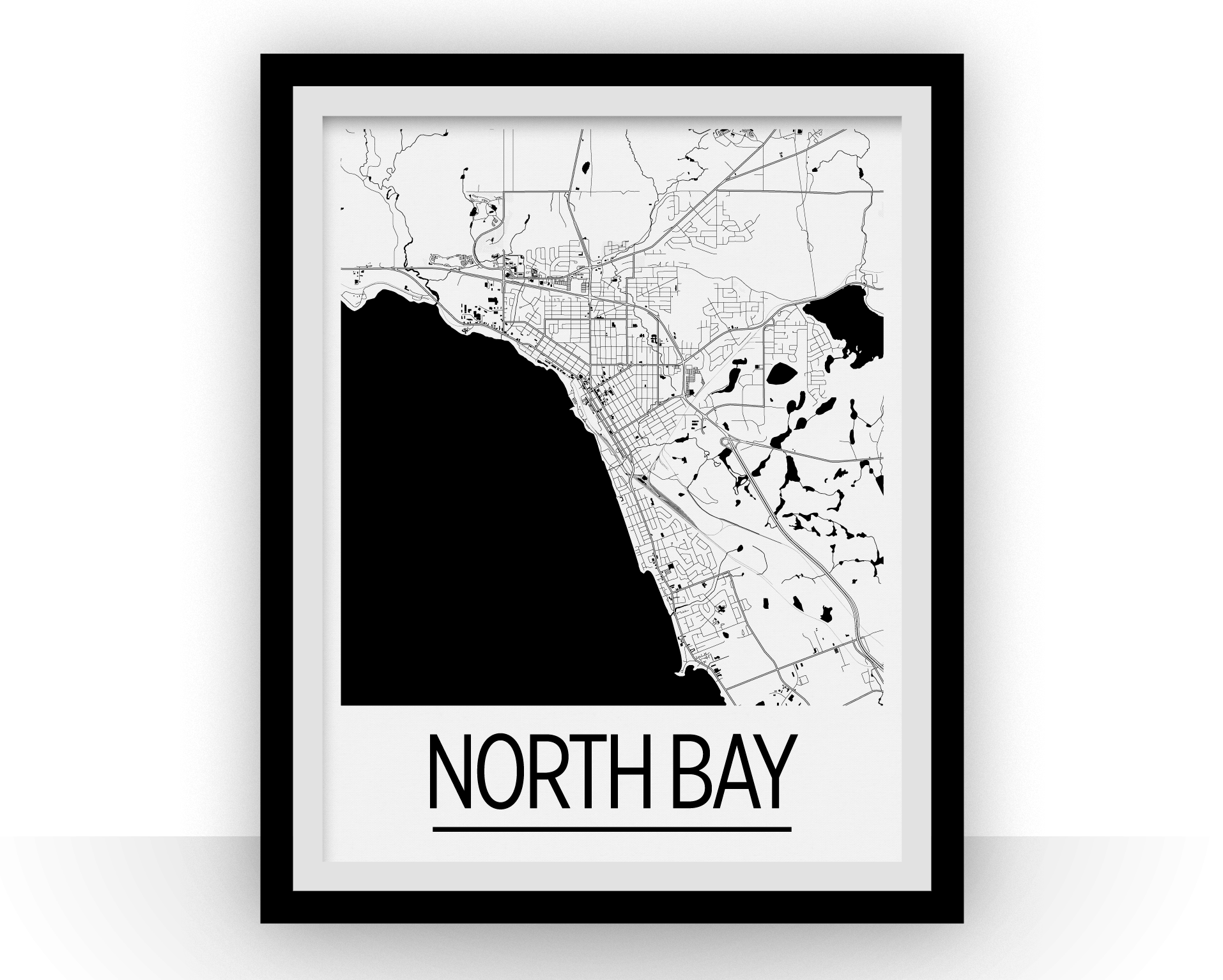 North Bay Ontario Map Poster - Ontario Map Print - Art Deco Series ...