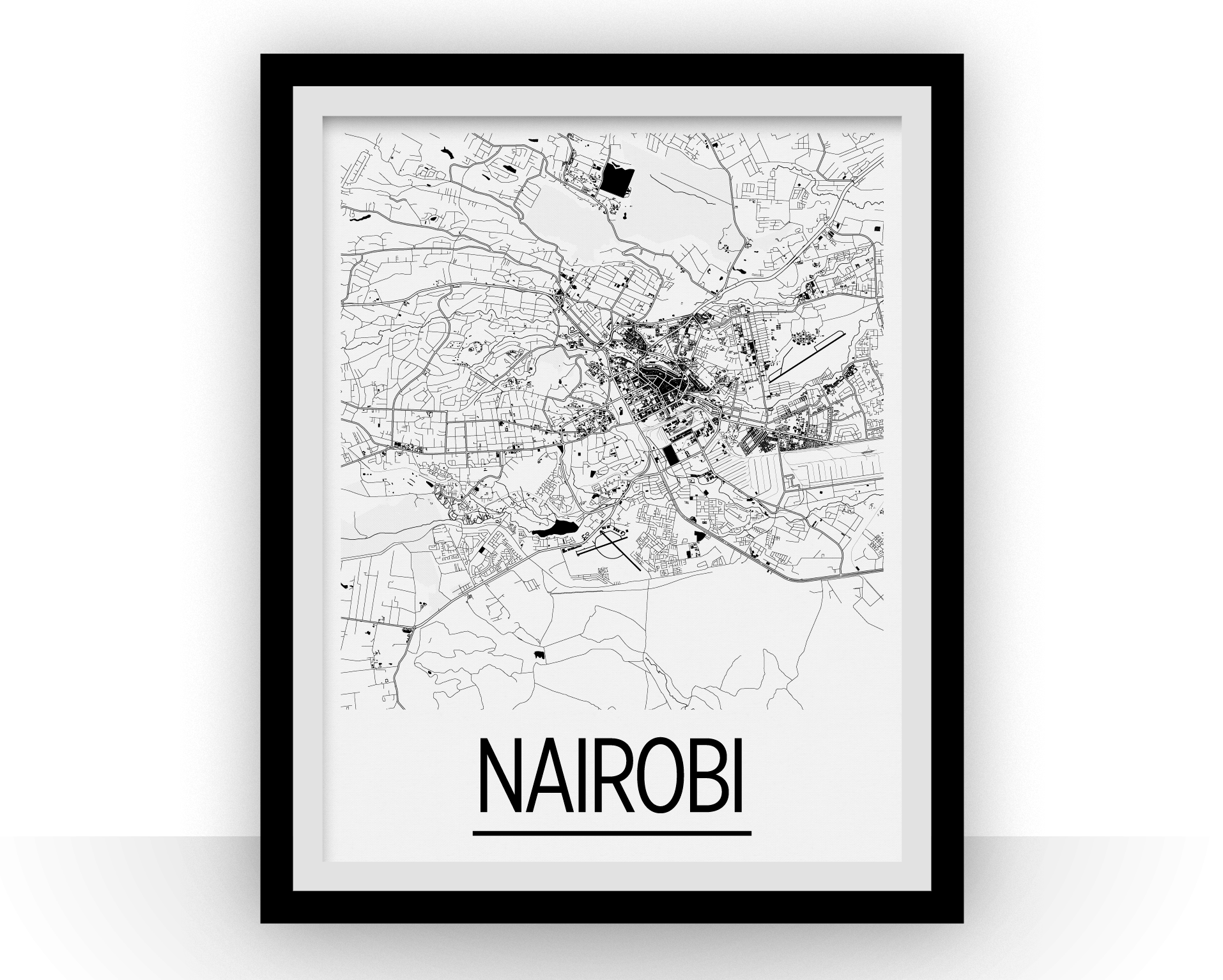 Nairobi Map Poster - kenya Map Print - Art Deco Series – Studio Raton