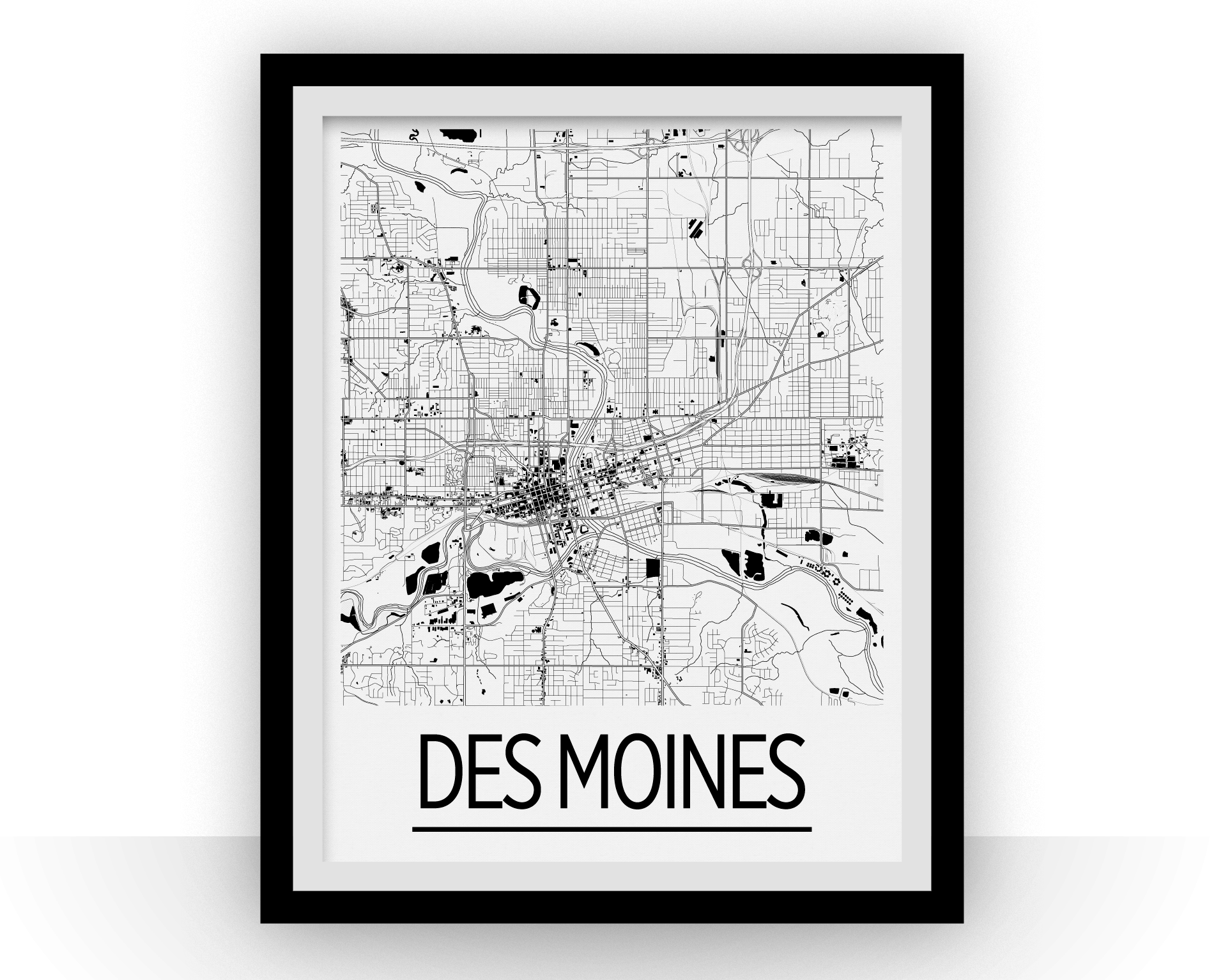 Des Moines Map Poster - Iowa Map Print - Art Deco Series – Studio Raton