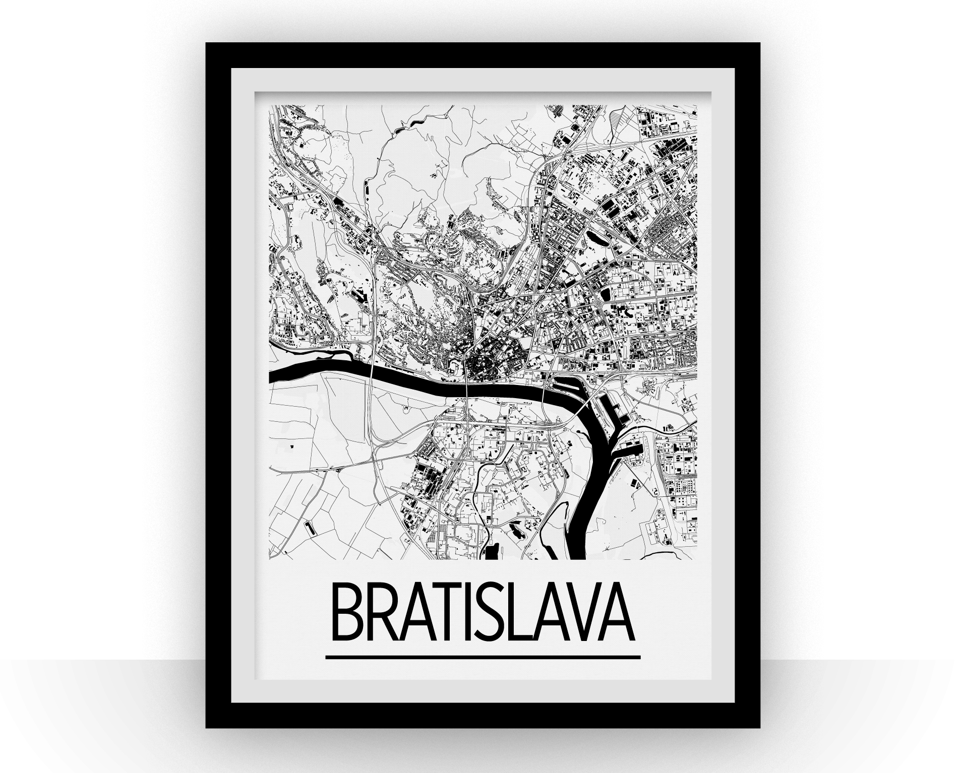 Bratislava Map Poster - Slovakia Map Print - Art Deco Series – Studio Raton