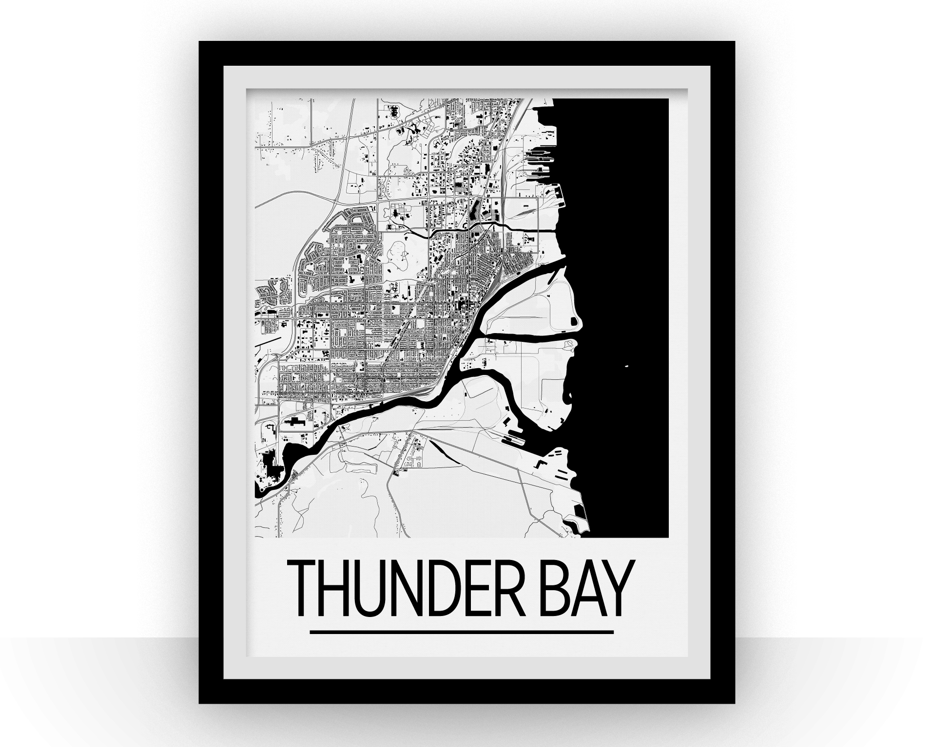 Thunder Bay Ontario Map Poster - Ontario Map Print - Art Deco Series ...