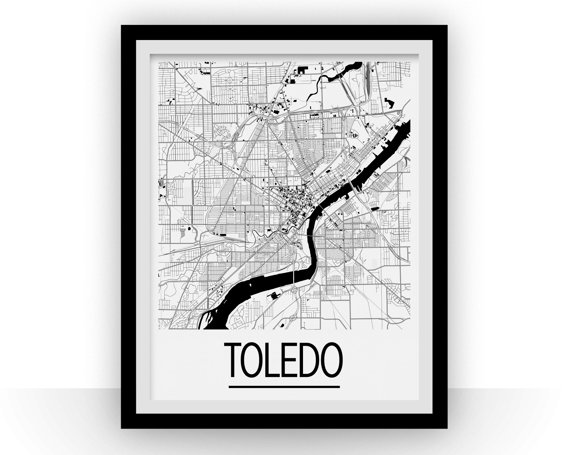 Toledo Map Poster - usa Map Print - Art Deco Series – Studio Raton