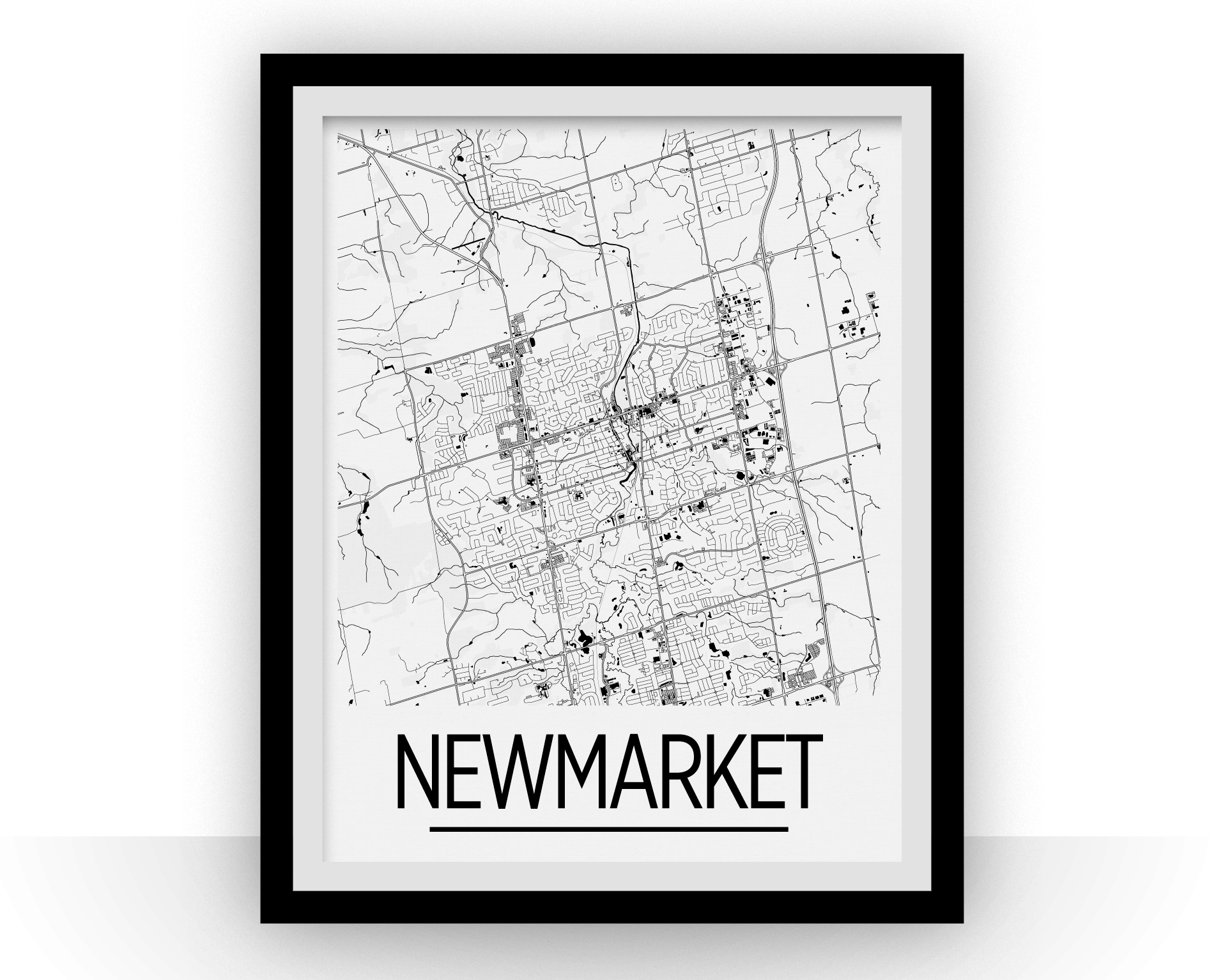 Newmarket Ontario Map Poster - Ontario Map Print - Art Deco Series ...