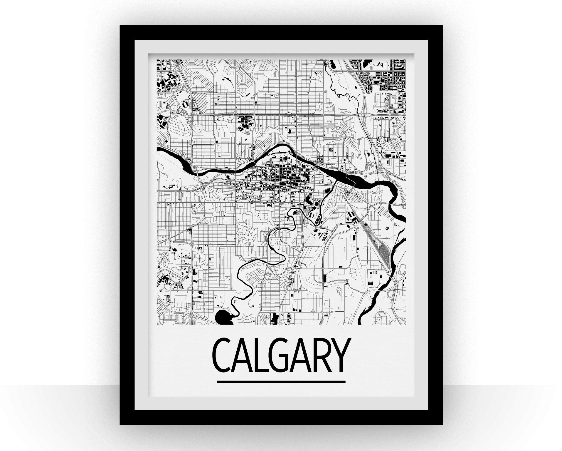 Calgary Map Poster - alberta Map Print - Art Deco Series – Studio Raton