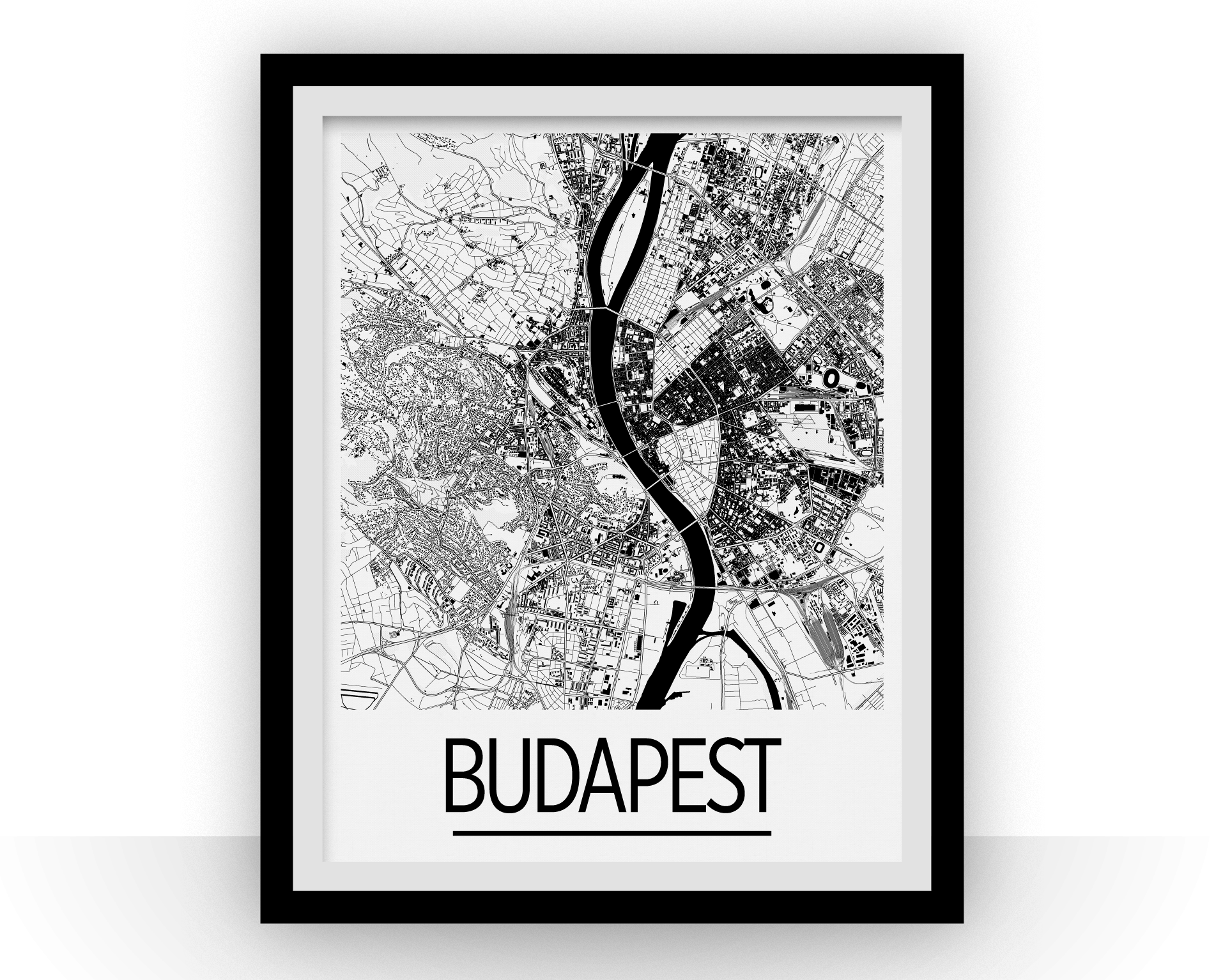 Budapest Map Poster - hungary Map Print - Art Deco Series – Studio Raton