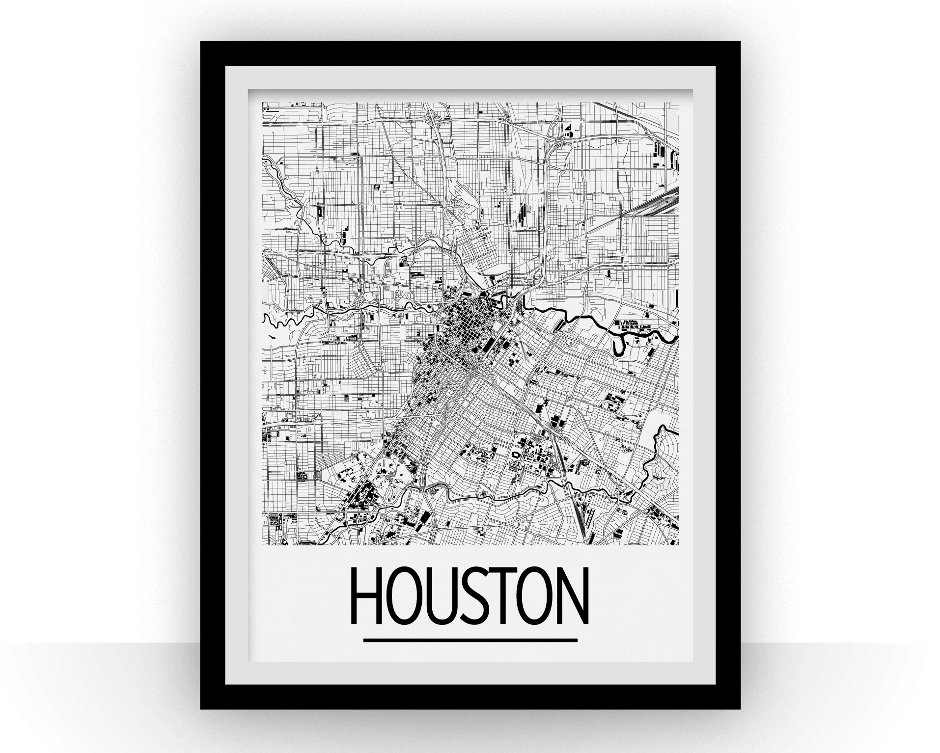 Houston Map Poster - usa Map Print - Art Deco Series – Studio Raton
