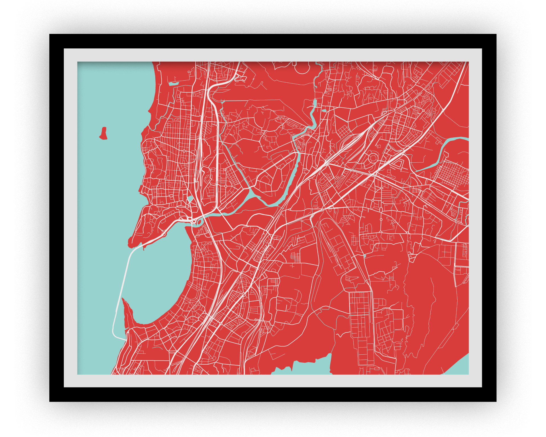 Mumbai Map Print - Choose your color – Studio Raton