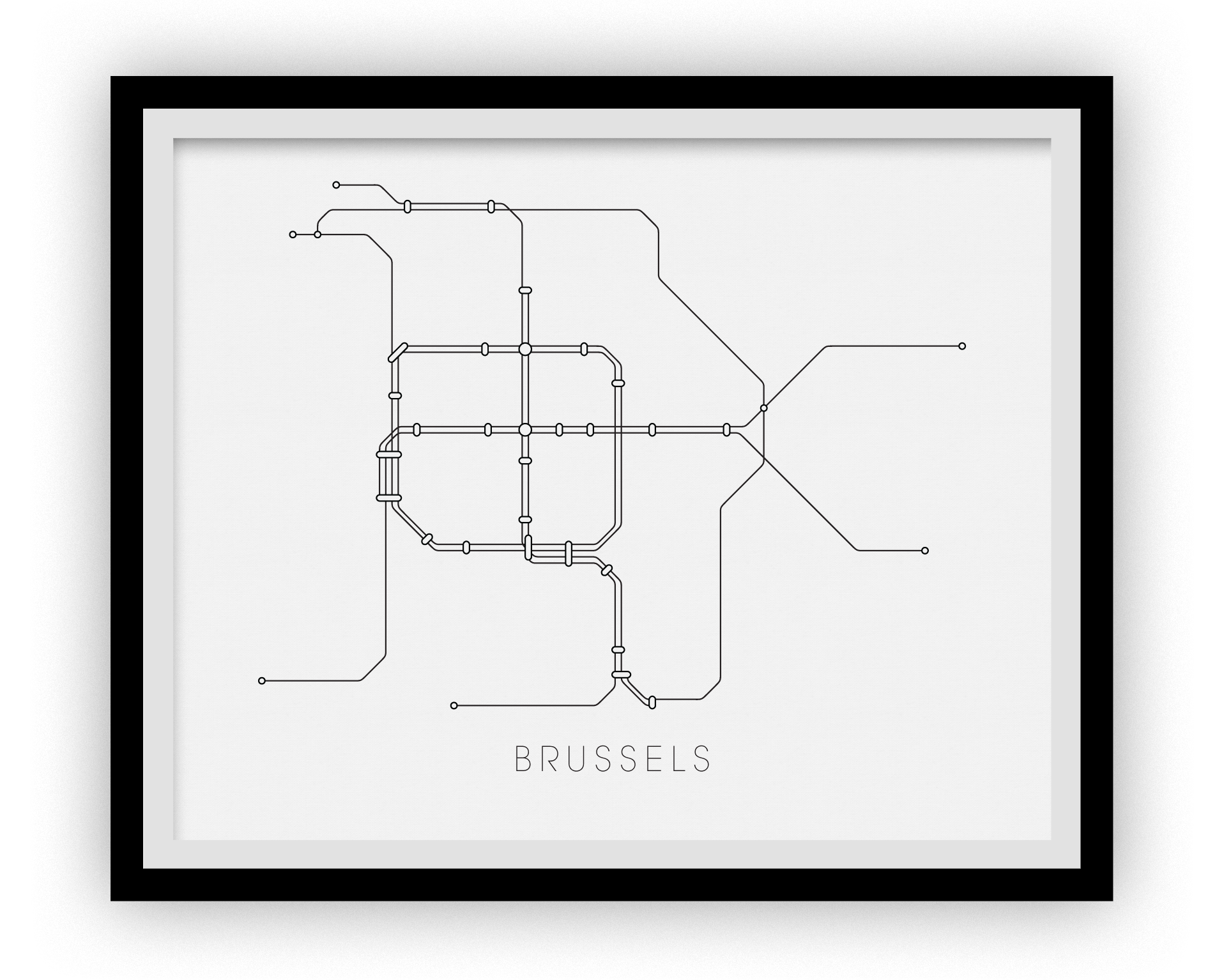 Brussels Subway Map Print - Brussels Metro Map Poster – Studio Raton